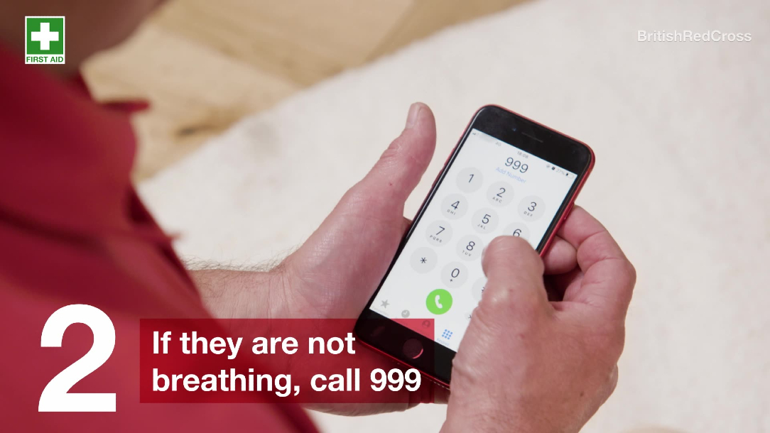 Unresponsive, not breathing with an AED available | First aid